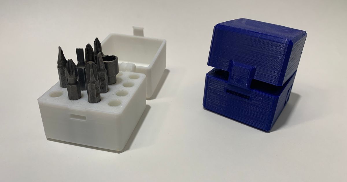 Screwdriver bit box Print in place by luchocarreno | Download free STL ...