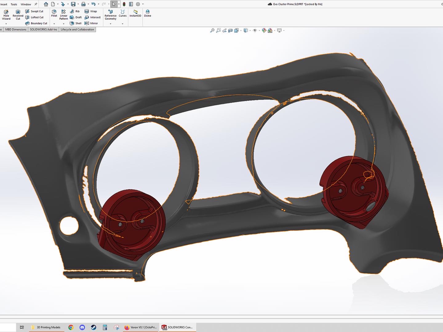 Evo X AEM X-Series Gauge Cluster Mounts by mpbiv421 | Download free STL ...