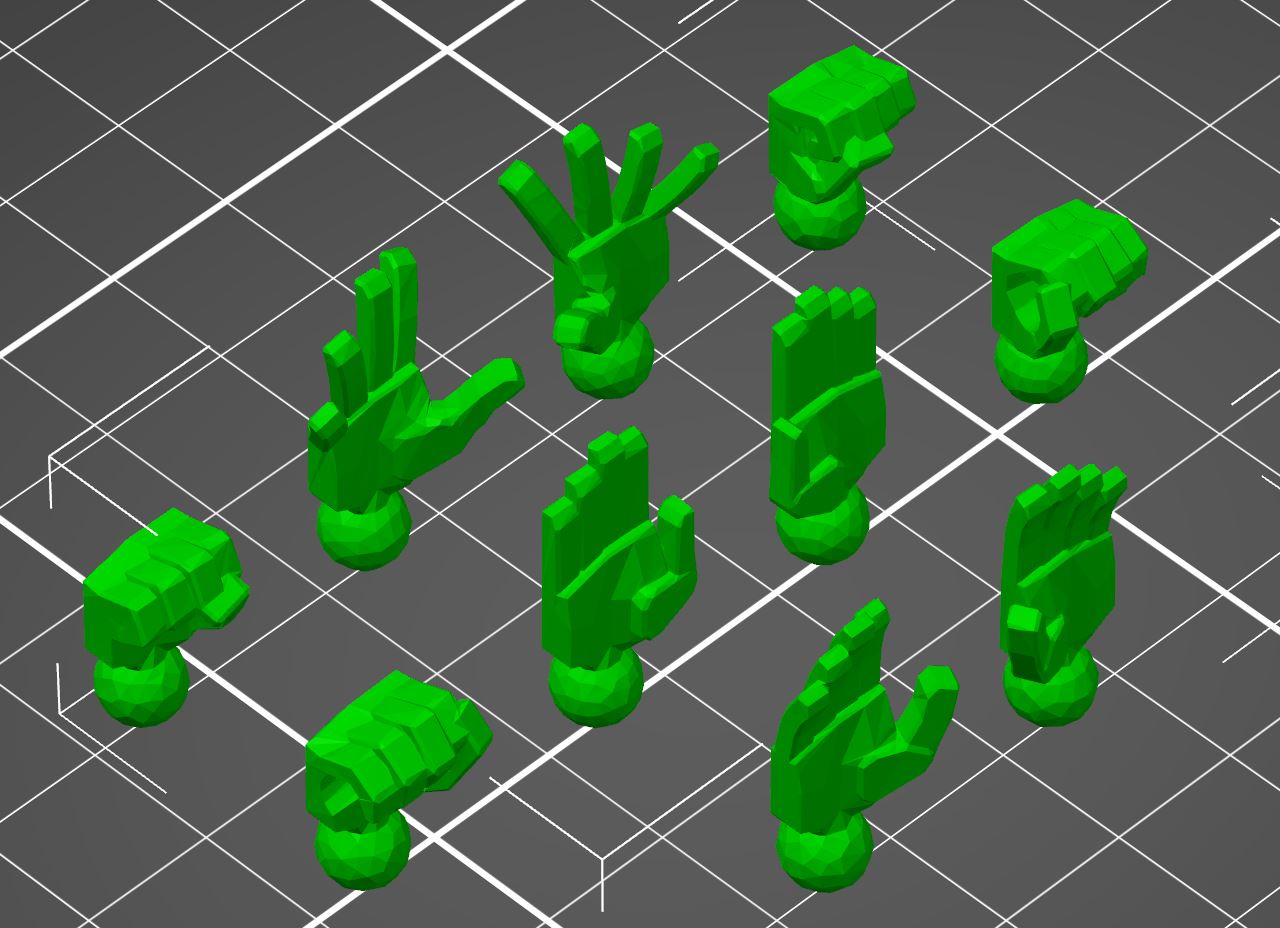 Lucky 13 Hands Only, Low Poly, without attached supports by ...