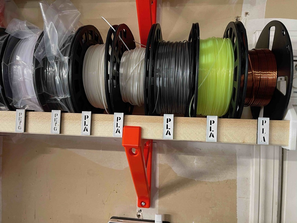 Filament Shelf Bracket With Divider/Endstop and Labels for USA 1"x2" by ...