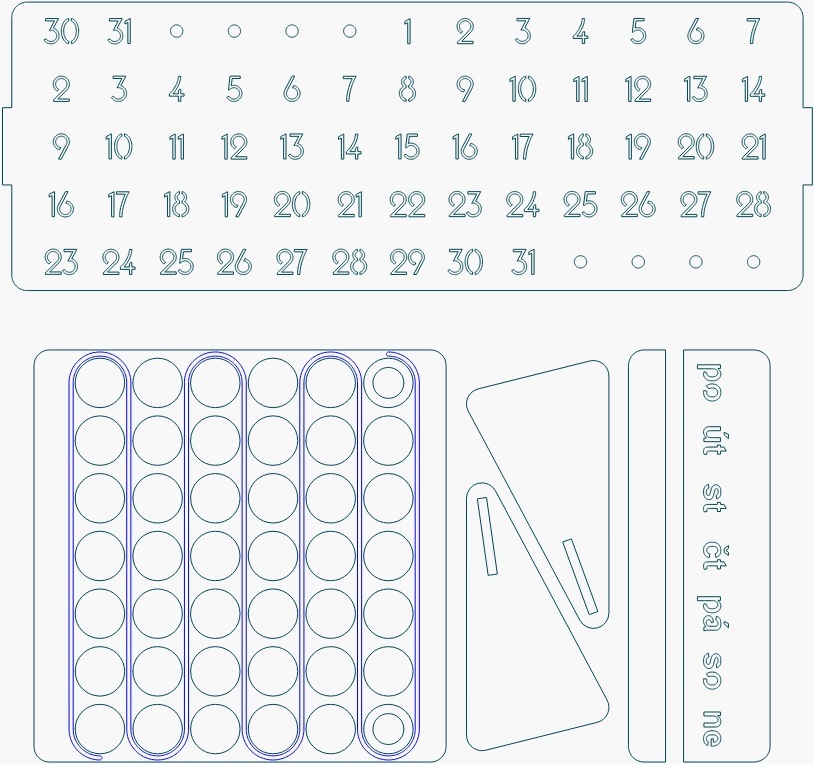 kalendar laser cut (ai, cdr, dxf, svg, lbrn) by pemlik | Download free ...