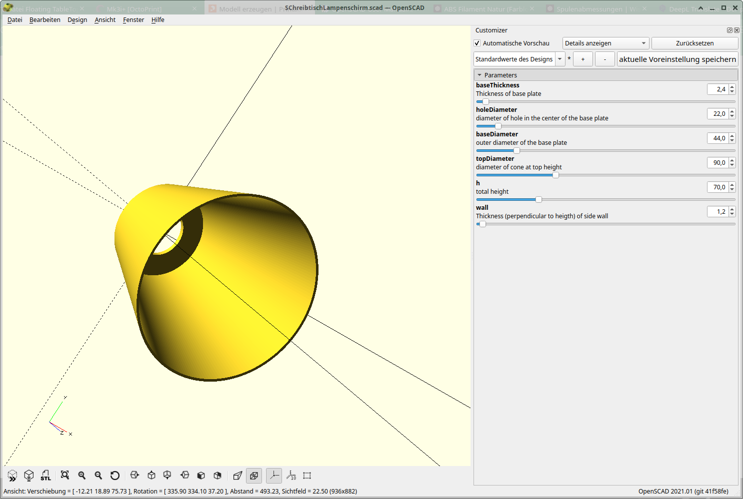 customizable, cone shaped lampshade by pbg43 | Download free STL model ...
