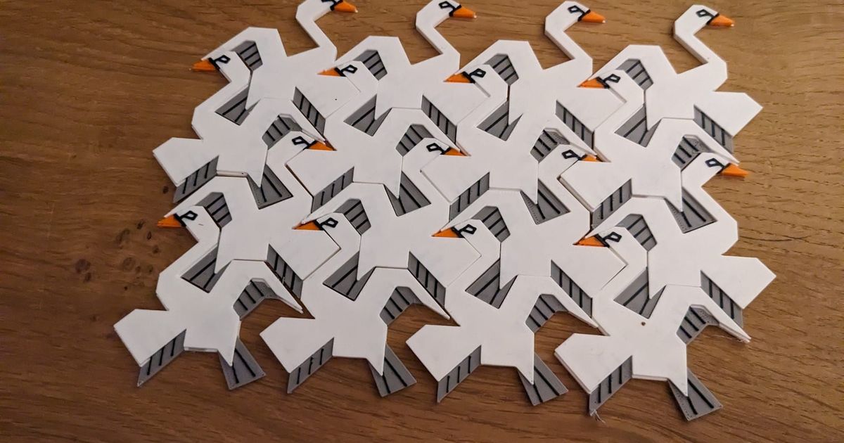 Tessellation: Swans by Fran Gaur | Download free STL model | Printables.com