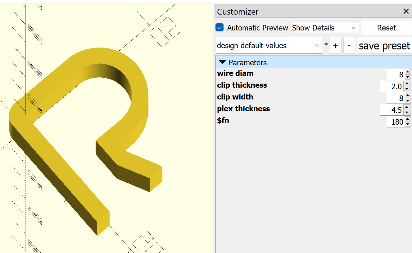 Parametric cable clip openSCAD by DP design | Download free STL model ...