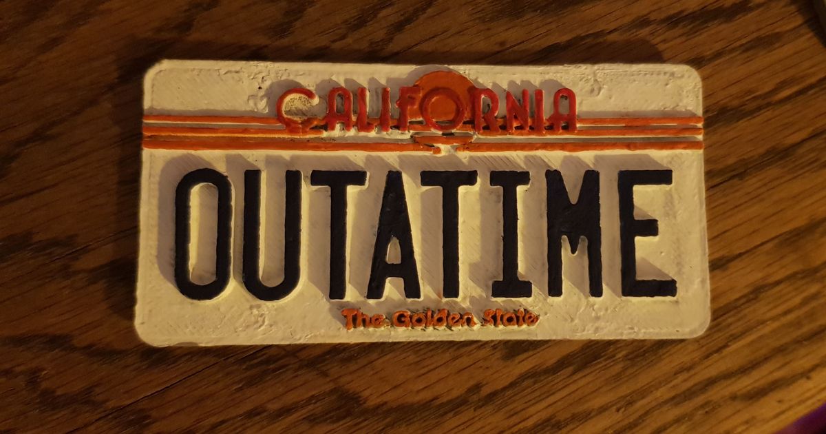 BACK TO THE FUTURE LICENSE PLATE OUTATIME by BlackFire | Download free ...