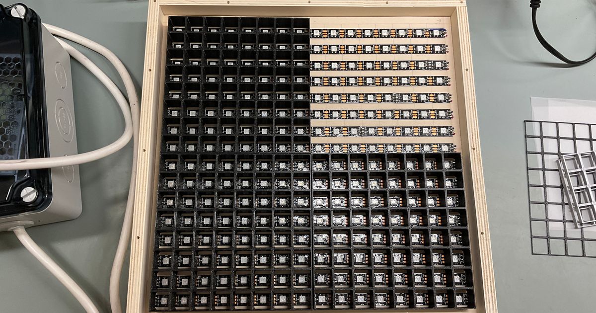 Parameterized Divider for Neopixel 16 x 16 Array / Parametrisiertes ...