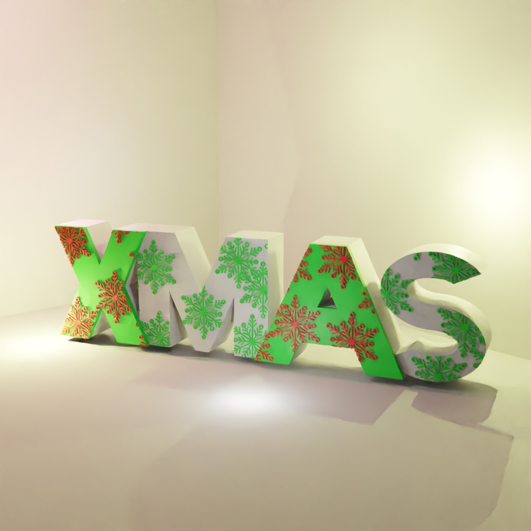 Snowflake XMAS letters !!!single extruder!!! by Maker81 | Download free ...