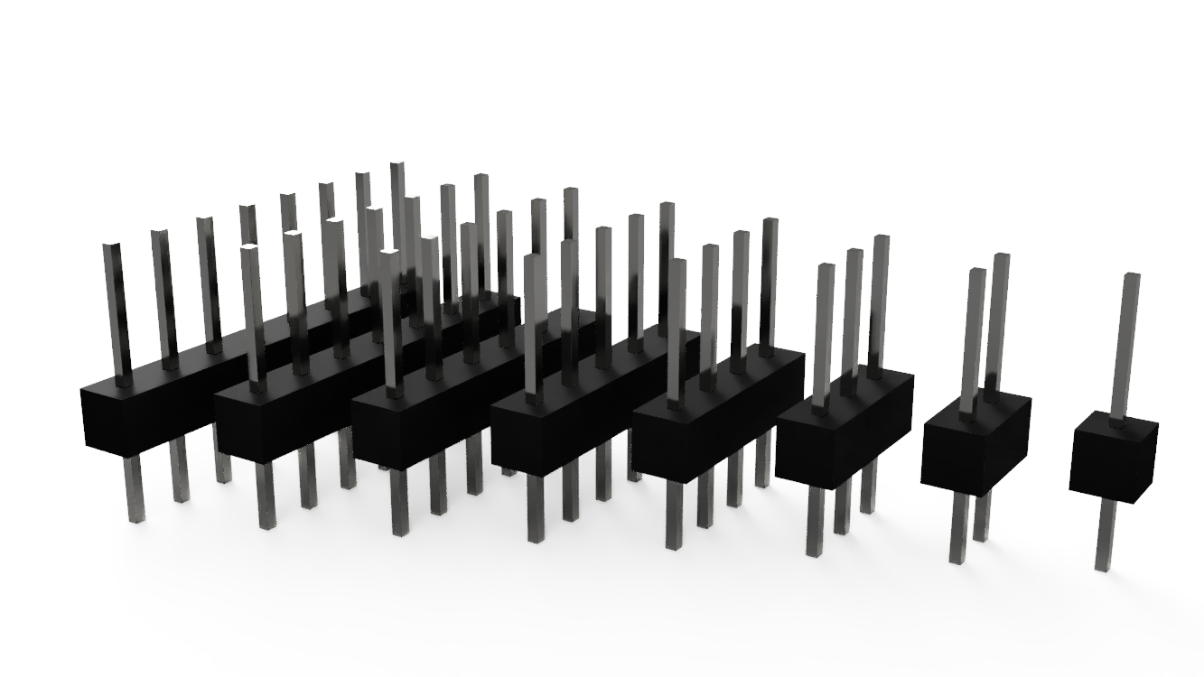 1xN Header Pins (1 to 8) by SireInsectus | Download free STL model ...