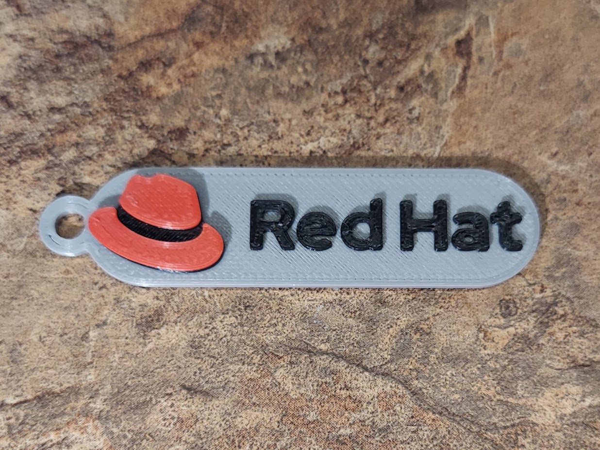 Red Hat Logo Plate and Keyring by ValleyGeek | Download free STL model ...