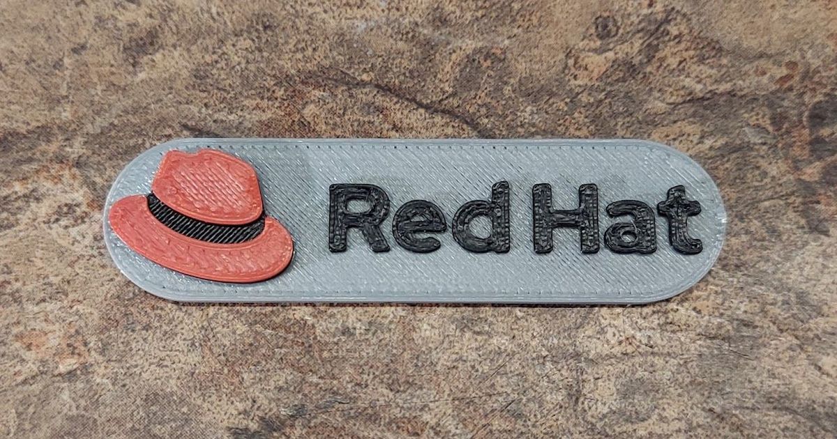 Red Hat Logo Plate and Keyring by ValleyGeek | Download free STL model ...