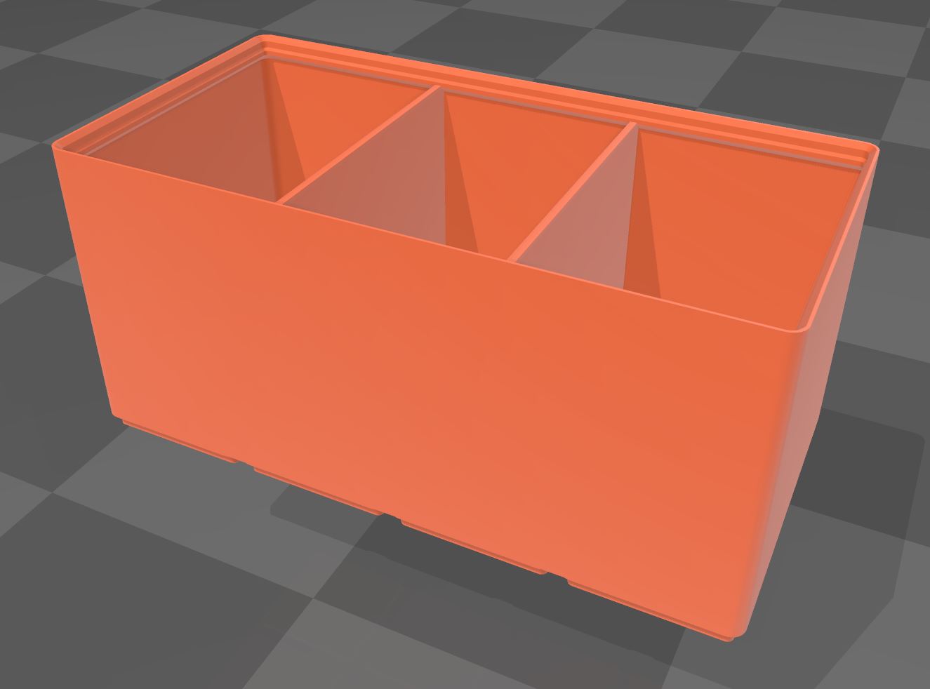 3 segments - divided Gridfinity bin 4x2x11u by w3rN42 | Download free ...