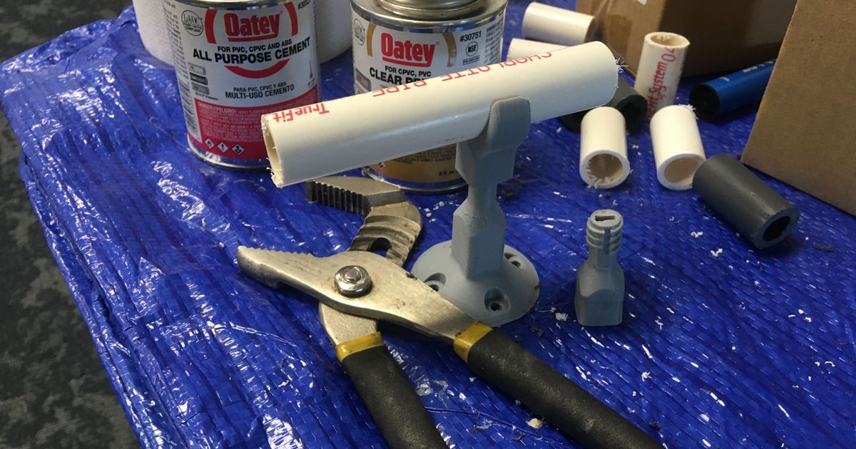 Adjustable PVC pipe holder by nightfox90 | Download free STL model ...
