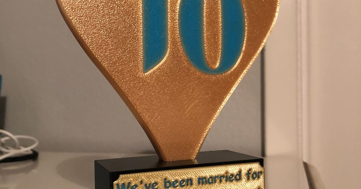 10 Year Heart Trophy by alvarorg | Download free STL model | Printables.com