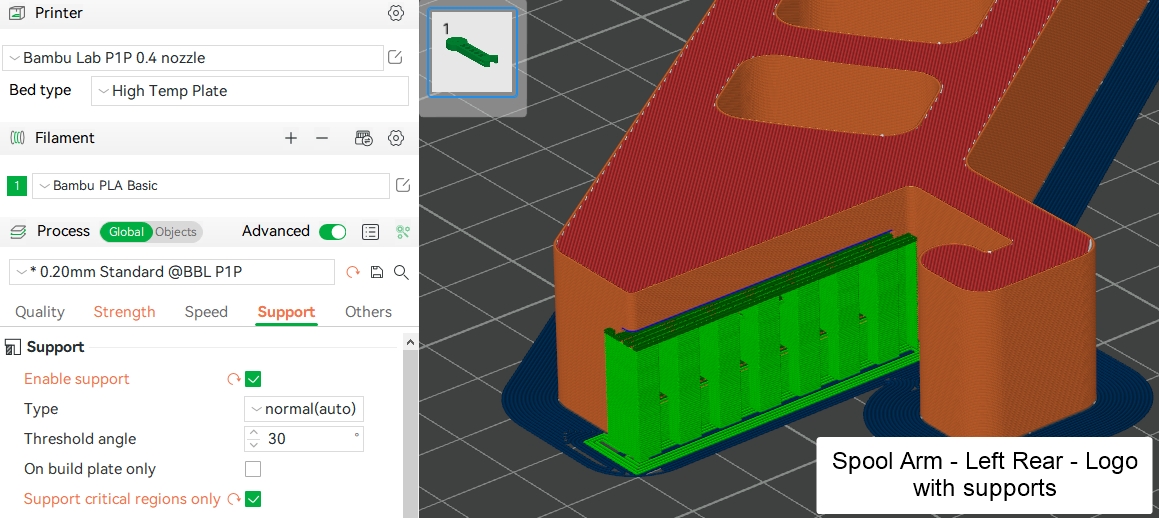 Bambu Lab P1P Spool Arm by sonnyc | Download free STL model ...
