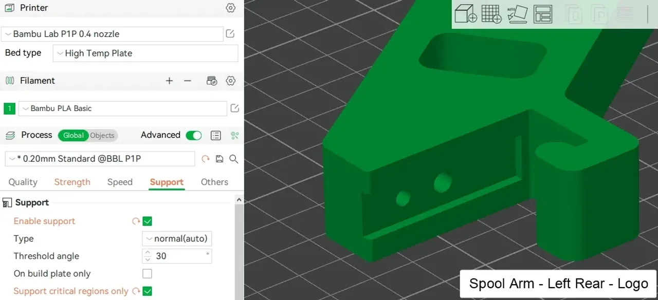 Bambu Lab P1P Spool Arm by sonnyc | Download free STL model ...