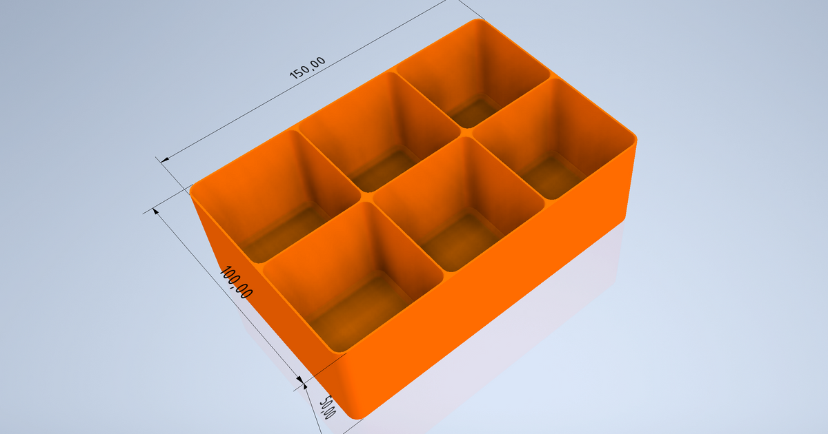 Box with six compartments by Boogie | Download free STL model ...