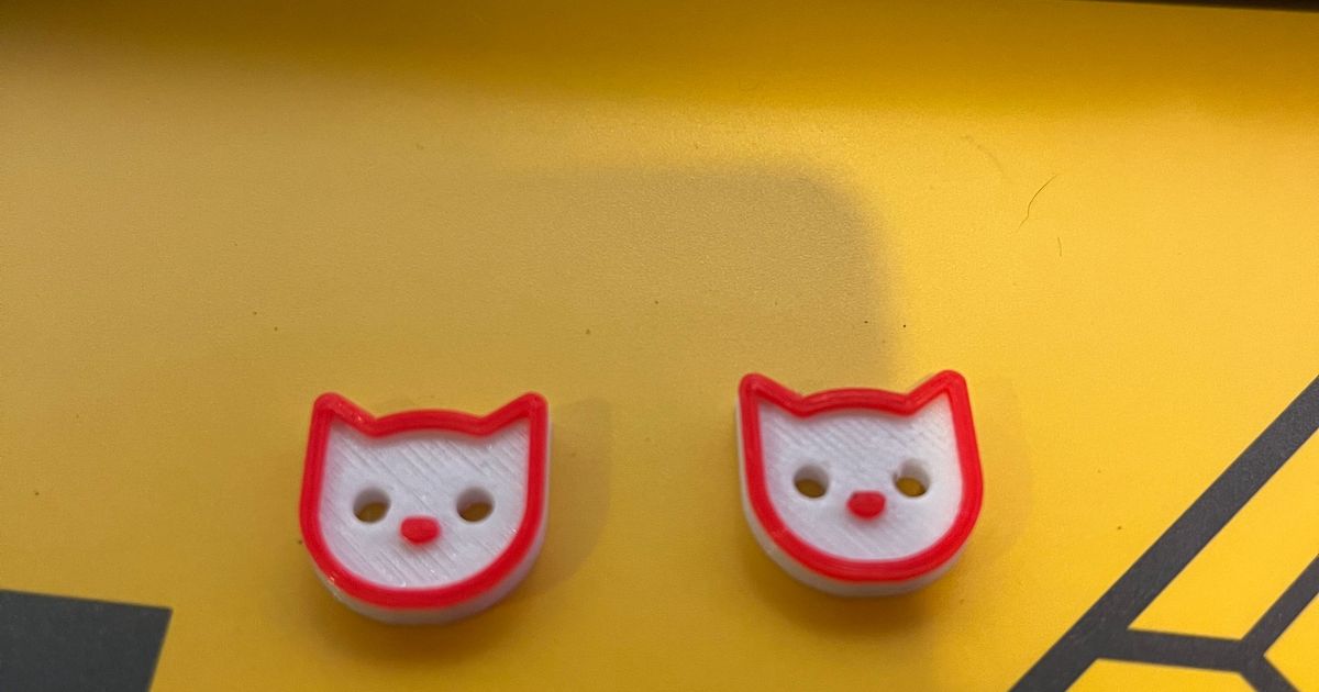 Cat Button by remii | Download free STL model | Printables.com
