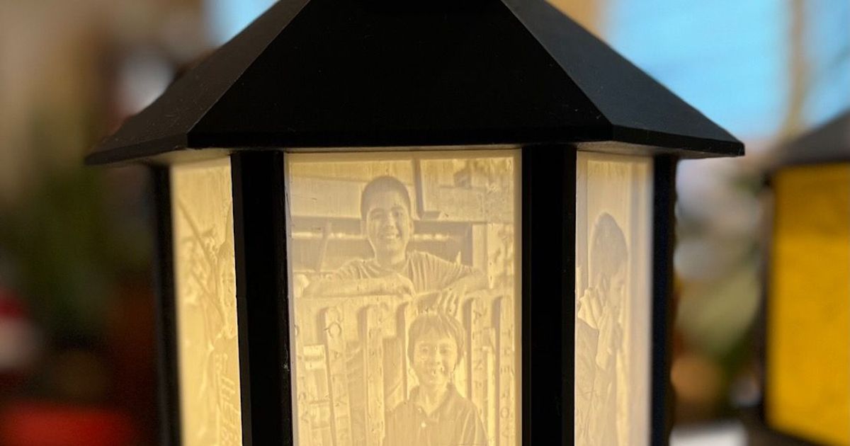 Lithophane Light Photo Hexagon with AC plug and C7 LED bulb by QuadView ...