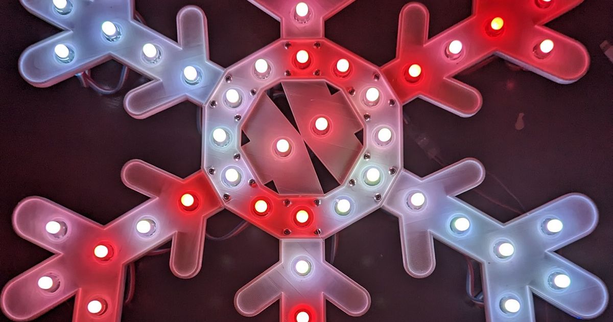 Pixel Bullet Snowflake - 50 lights by Robert | Download free STL model ...