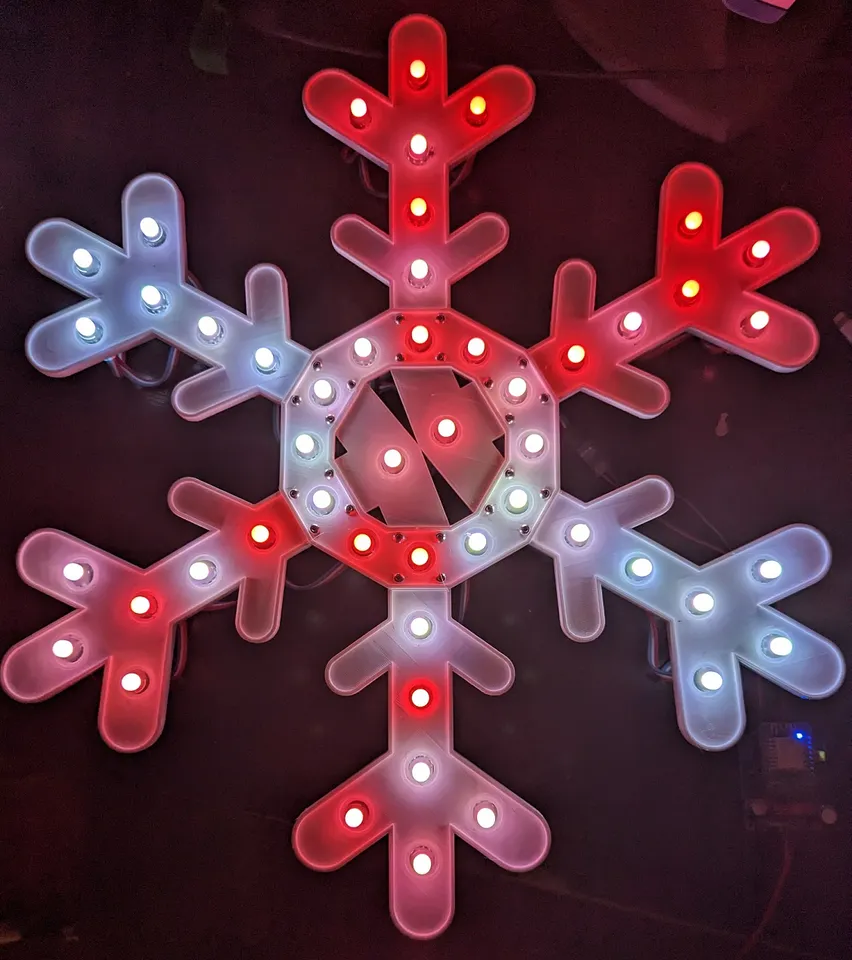 Pixel Bullet Snowflake - 50 lights by Robert | Download free STL model ...