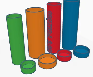 Coin Storage Rolls (Labeled) by m22 | Download free STL model ...