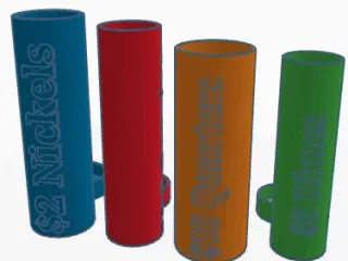 Coin Storage Rolls (Labeled) by m22 | Download free STL model ...