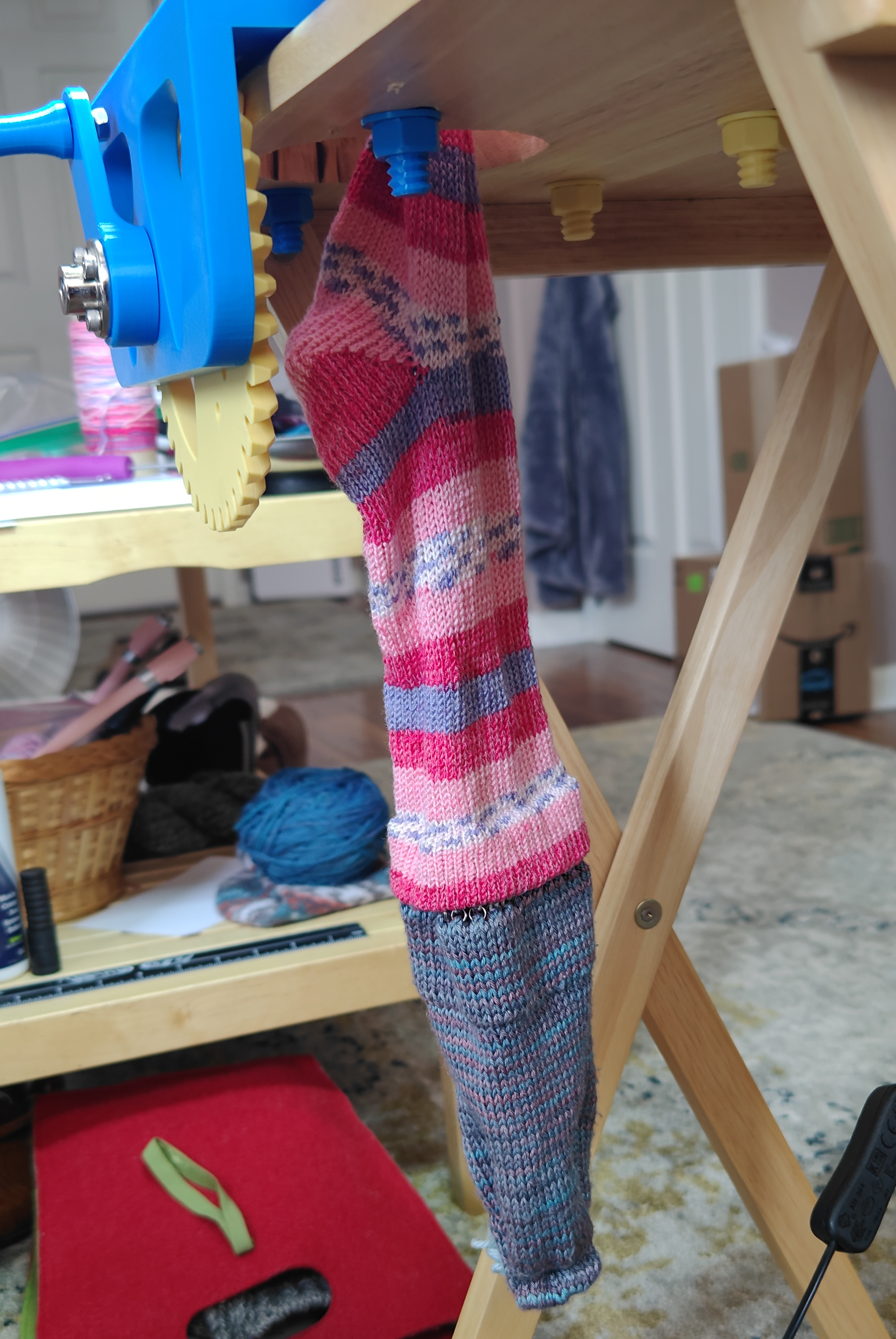 Circular Sock Knitting Machine For My MOM and YOU! V2! With Ribber ...