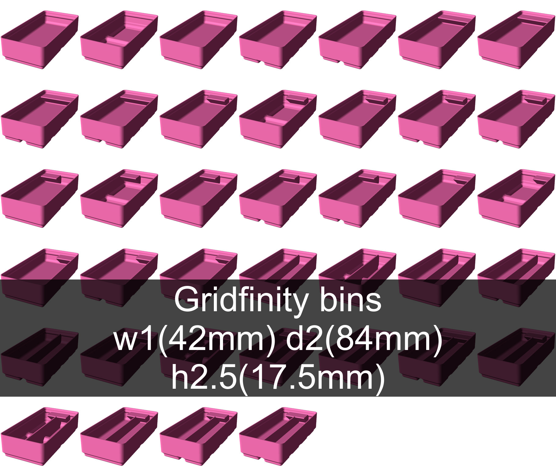 Gridfinity cups height 2.5 (21.5mm) collection by Max | Download free ...