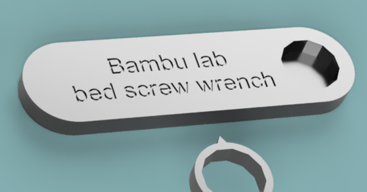 Bambu lab bed screw wrench by userli | Download free STL model ...