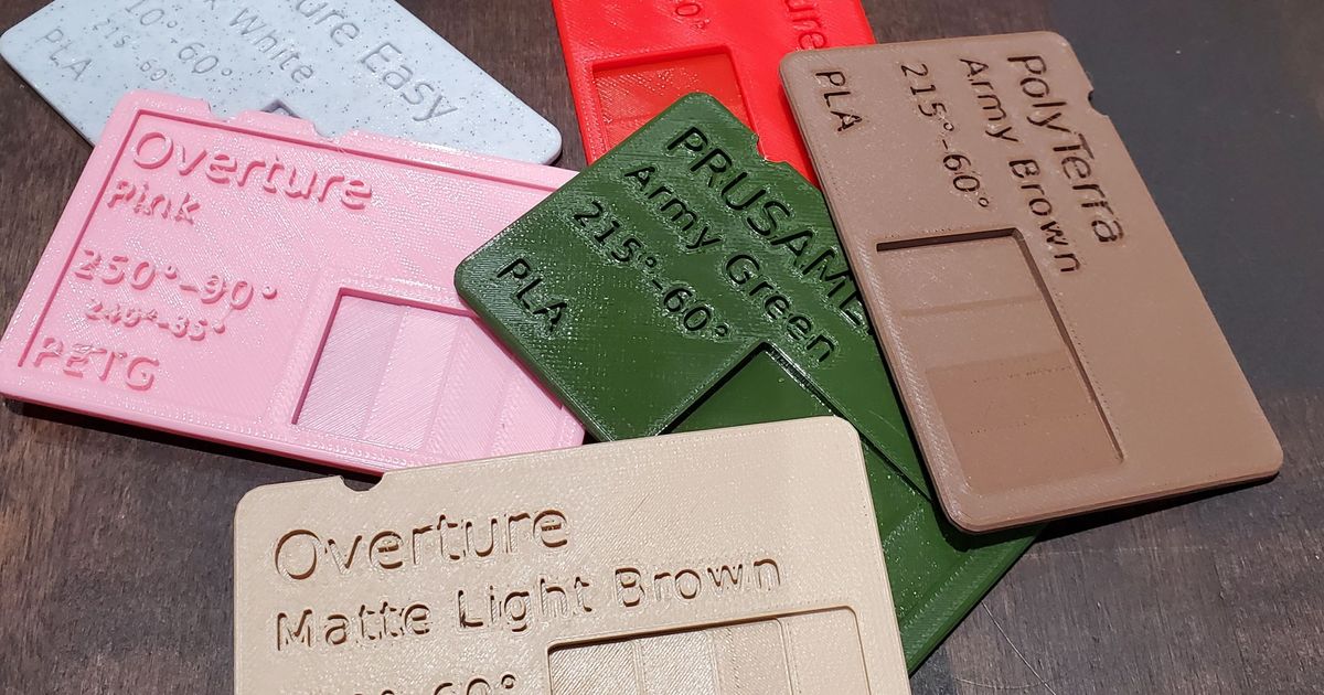 Filament Sample Card by blazerat | Download free STL model | Printables.com