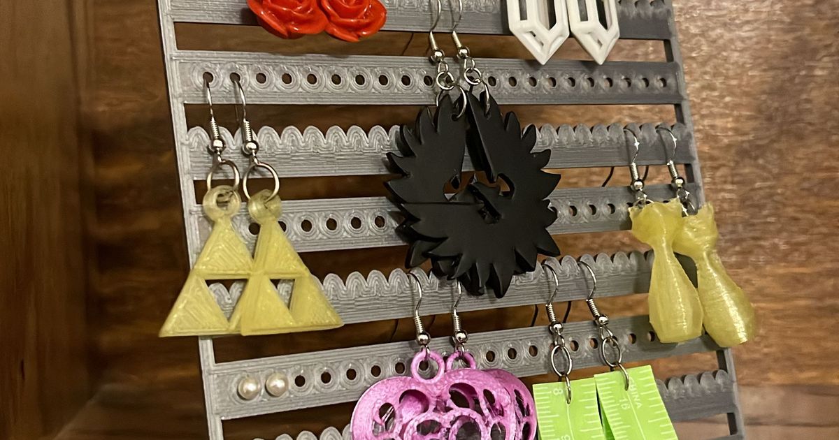 Earring Holder (hooks and studs) by Ember Hall Creations | Download ...