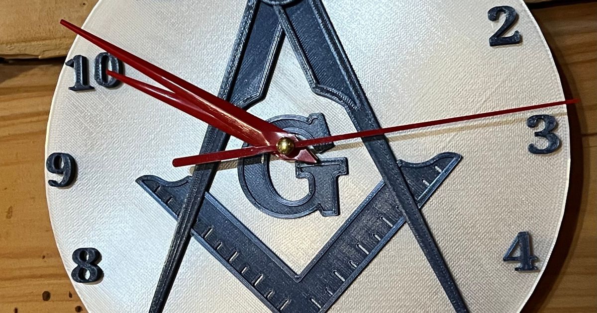 Masonic Themed Clock by fordville | Download free STL model ...