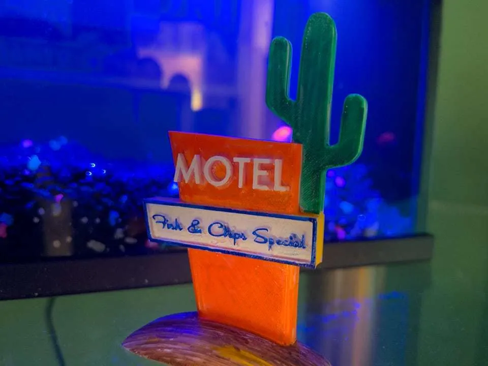 Aquarium Decor - Mid Century Motel Sign by edgett | Download free STL ...