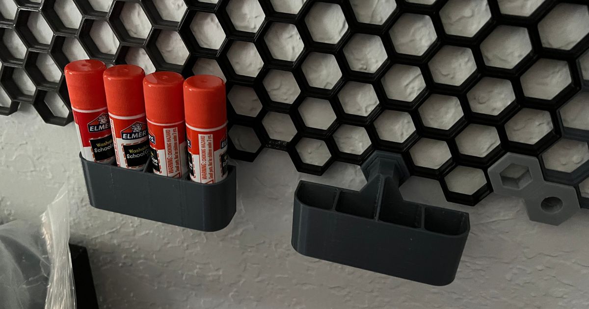 Glue Stick Holder for Honeycomb Storage Wall (Parametric) by Terminal_6 | Download free STL ...