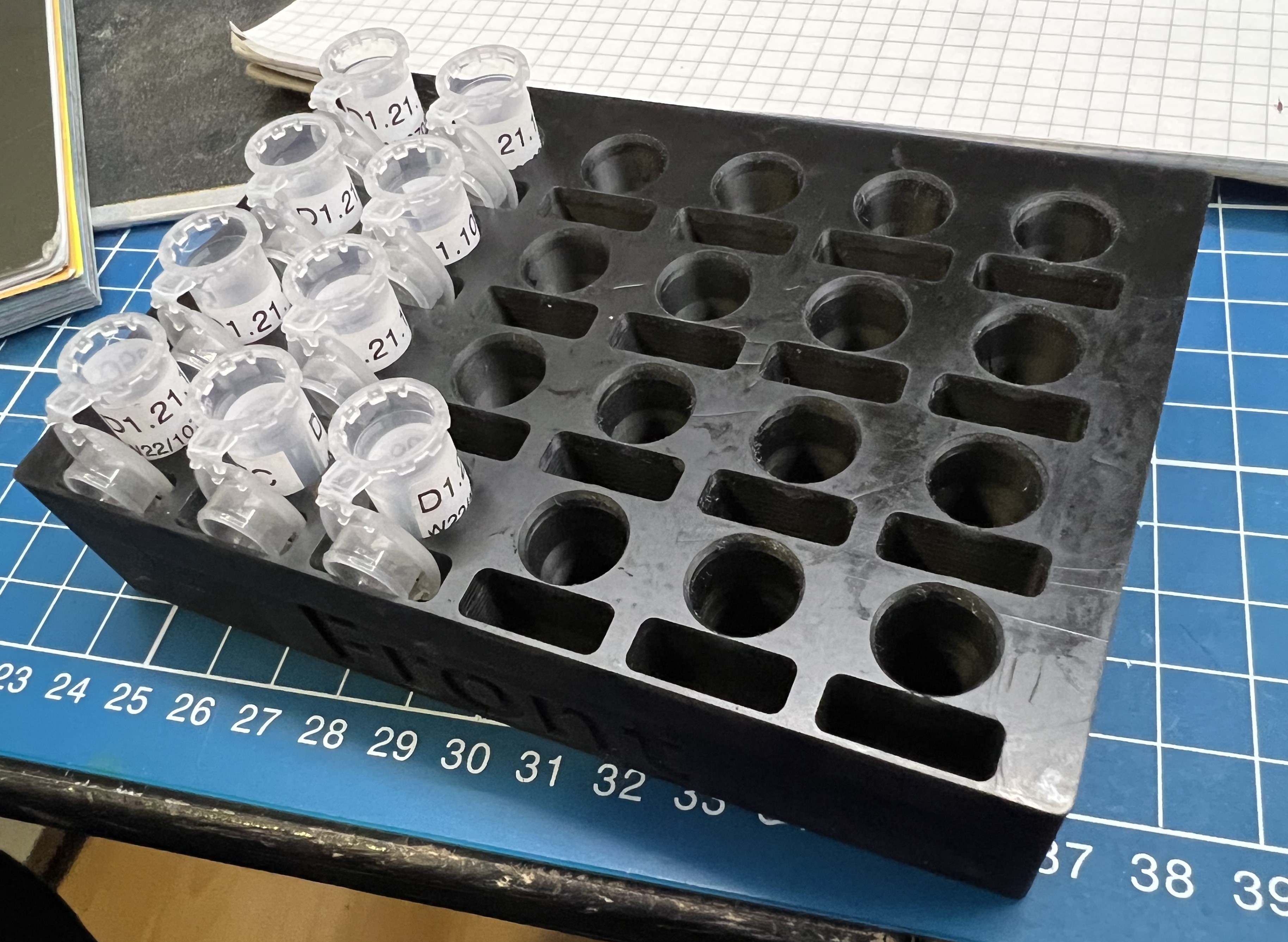 4x6 cap-retaining tube rack for stickered microcentrifuge eppendorf ...