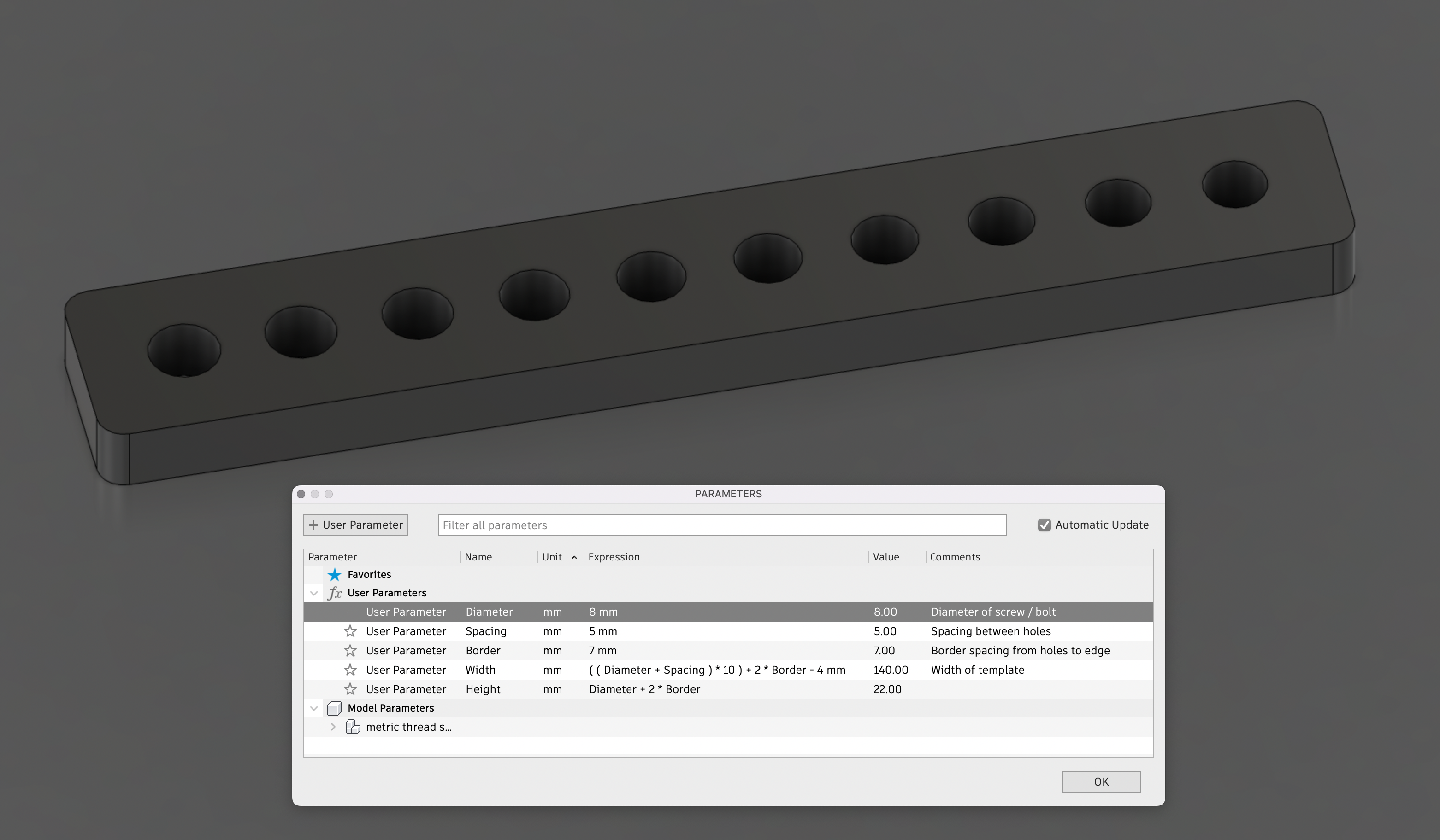 Metric self tapping thread test jig (F3D parametric model) by XNDR ...