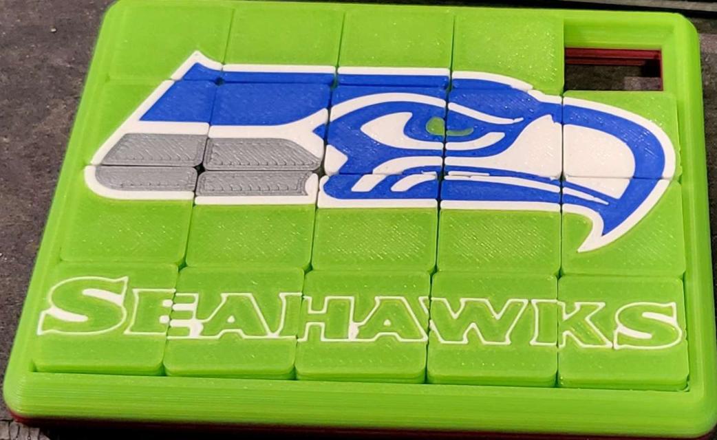 Seattle Seahawks slider puzzle tiles (Multicolor) by 3D Gene Designs ...