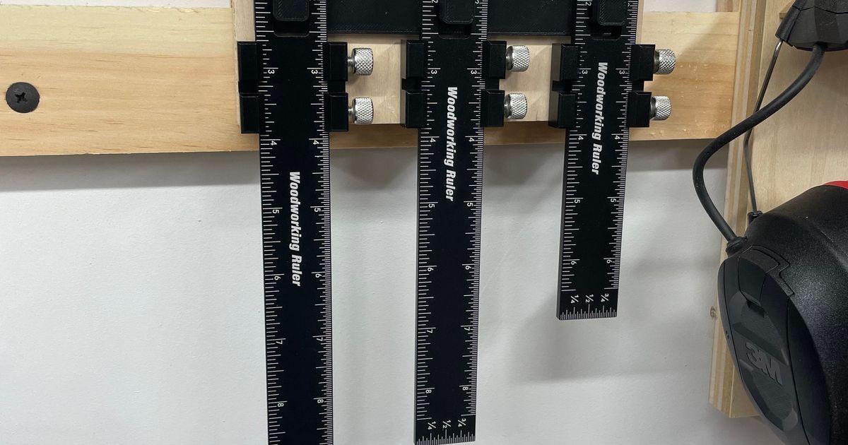 Woodworking Ruler Set Wall Mount Hanger by Vincent | Download free STL ...