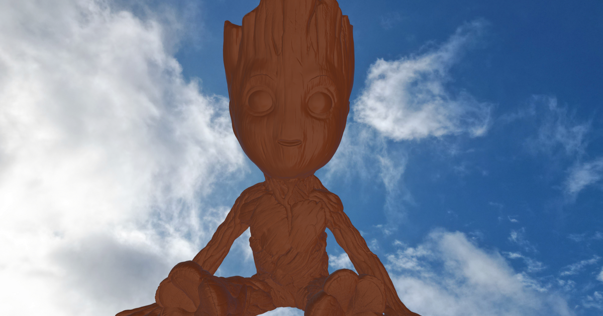 Groot Sitting and Smiling by 3DLemon | Download free STL model ...