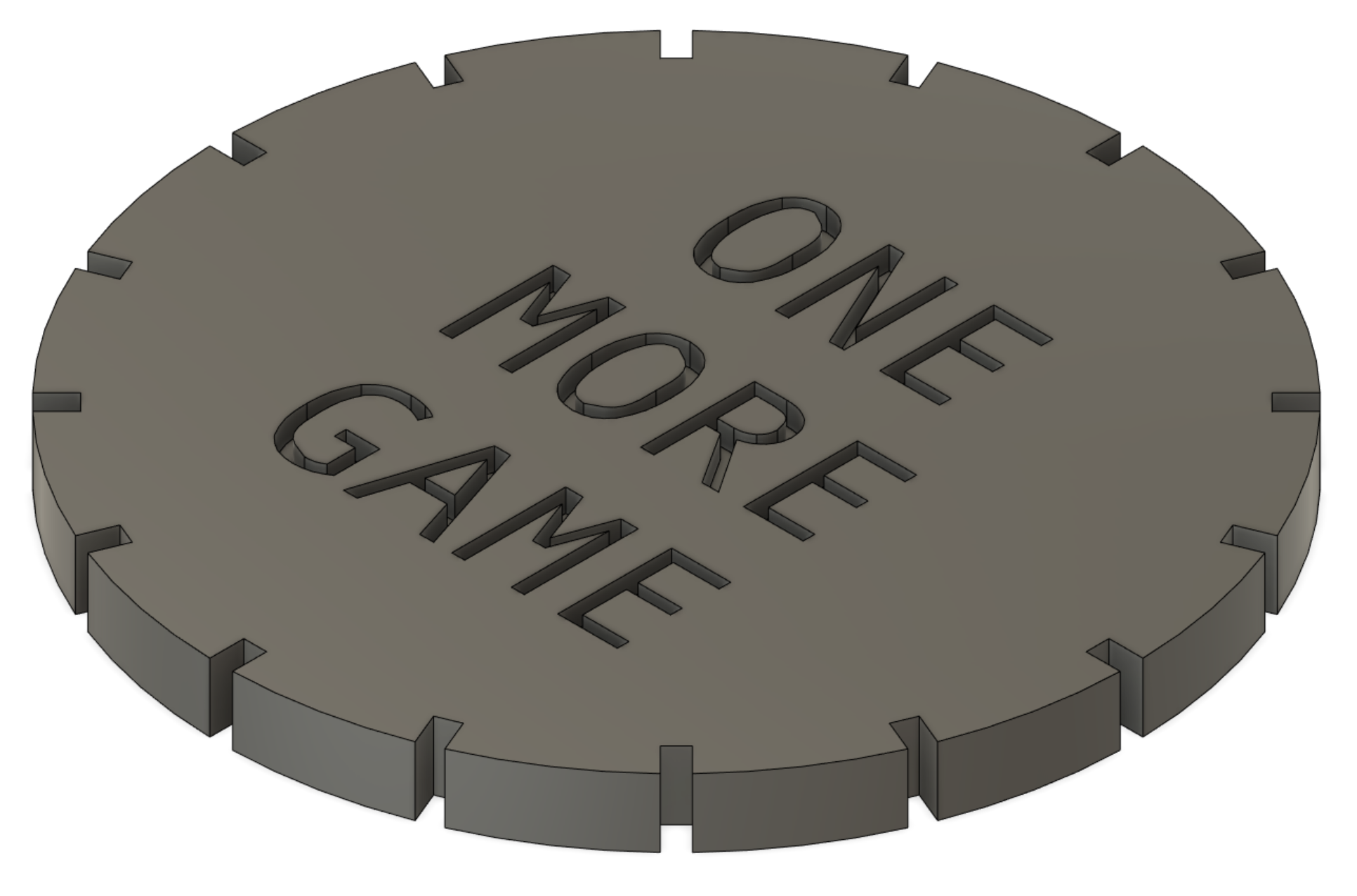 "One More Game" coin/token by INxYOxBASE | Download free STL model ...