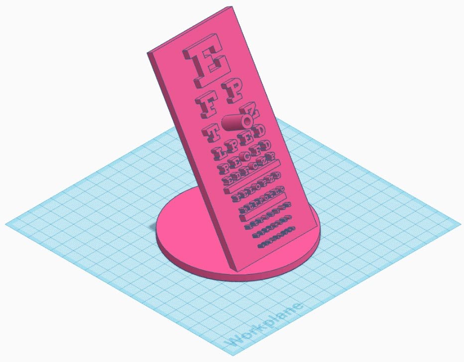 Snellen Eye Chart Glasses Holder - No Supports by jsleasman12 ...