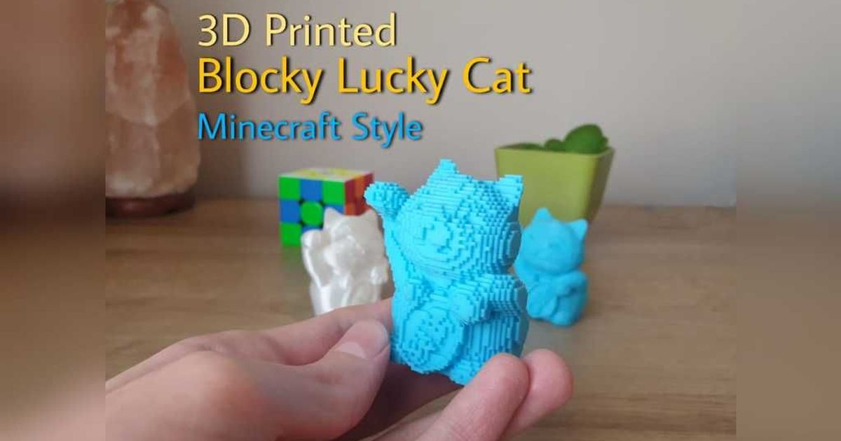 Blocky Lucky Cat - Maneki Neko by Utku | Download free STL model ...