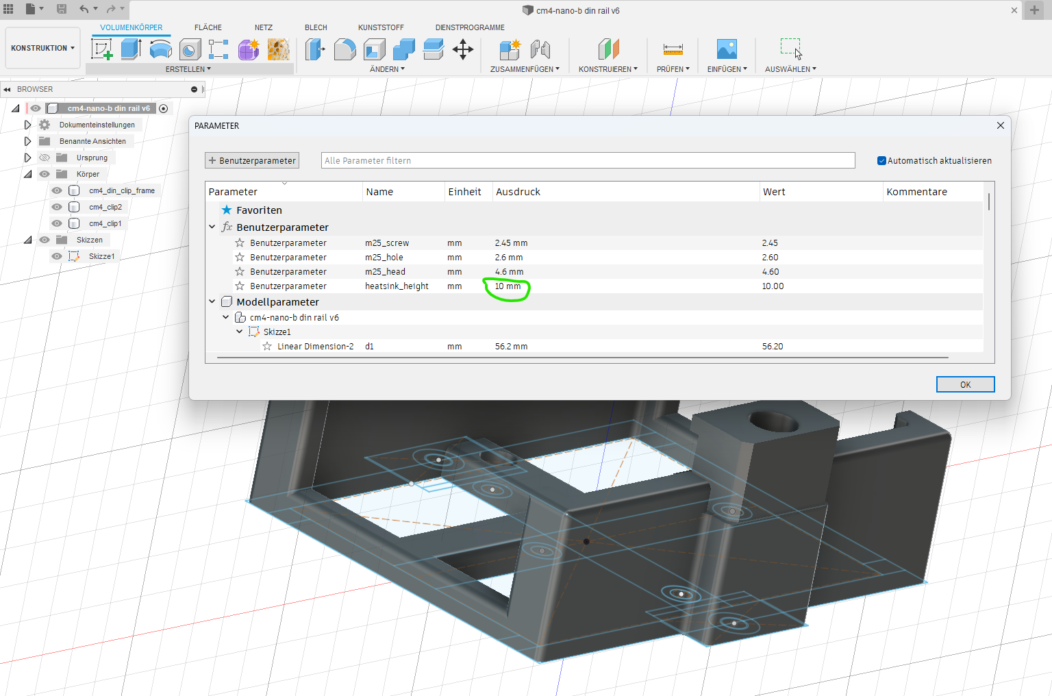 Waveshare CM4-NANO-B baseboard frame for Voron DIN-Rails by DanAndersen ...