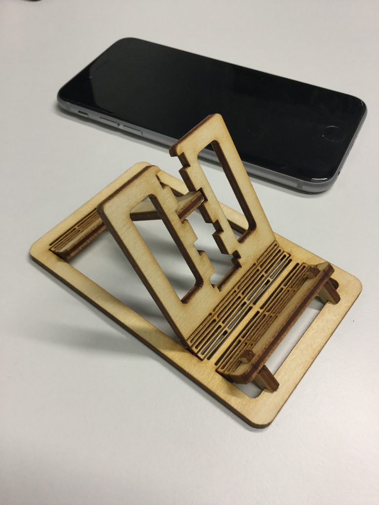 Laser cut living hinge phone stand by Wyn | Download free STL model ...