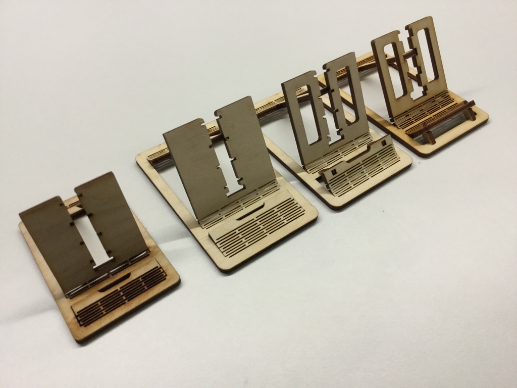 Laser cut living hinge phone stand by Wyn | Download free STL model ...