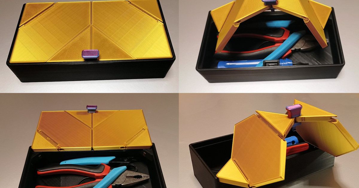 Solid storage box with origami folding lids. por Wim V | Descargar ...