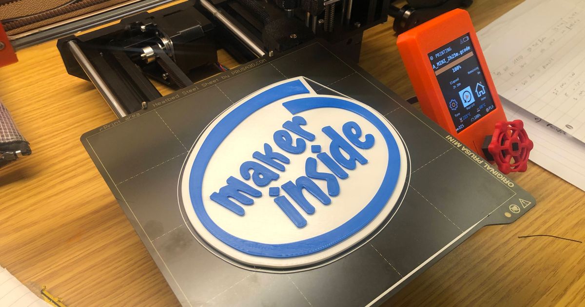 'Maker Inside' Intel Inside Style Sign, Keyring or Pin-badge by 3D ...