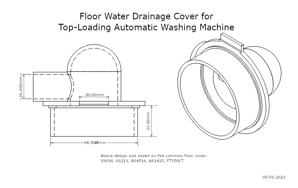 Floor Drainage Pipe Cover (for Washing Machine Outlet Hose) by ...