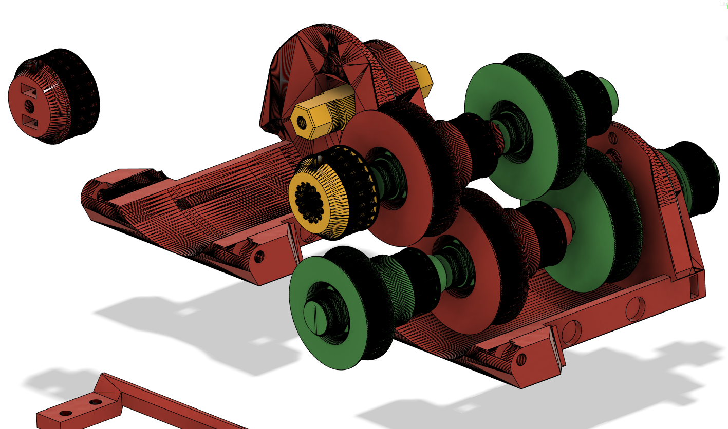 Low gear ratio belted gearbox for 3D Sets Rancher RC by Knur | Download ...