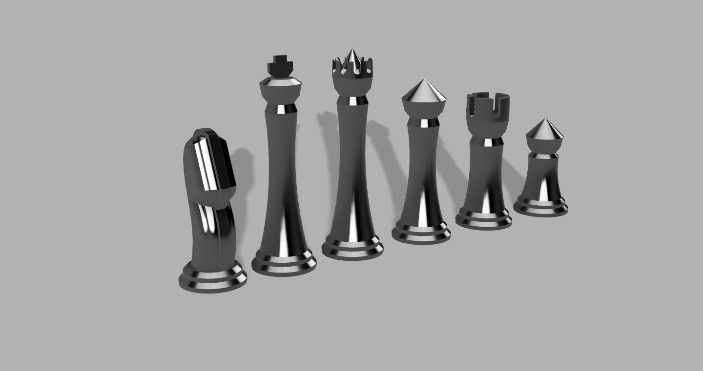 Simply Modern Chess Set by Nicola T. | Download free STL model ...